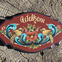 Norwegian Rosemaling Wooden Bowl Valdres Style - Etsy