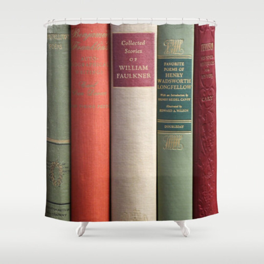 Book Shower Curtain, Book Lovers Bath, Books Bathroom, Love Reading ...
