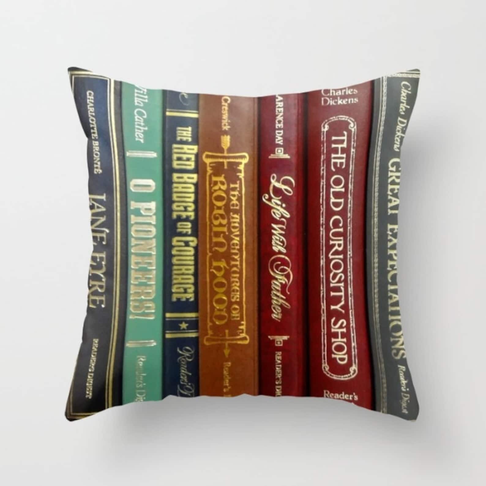 Literature Pillow Books Throw Pillow Books Pillow Authors - Etsy
