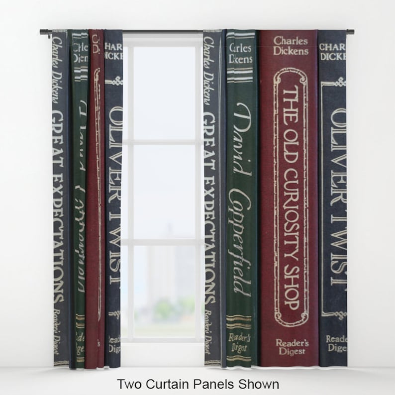 Book Curtains, Book Window Curtains, Library Curtains, Book Draperies ...