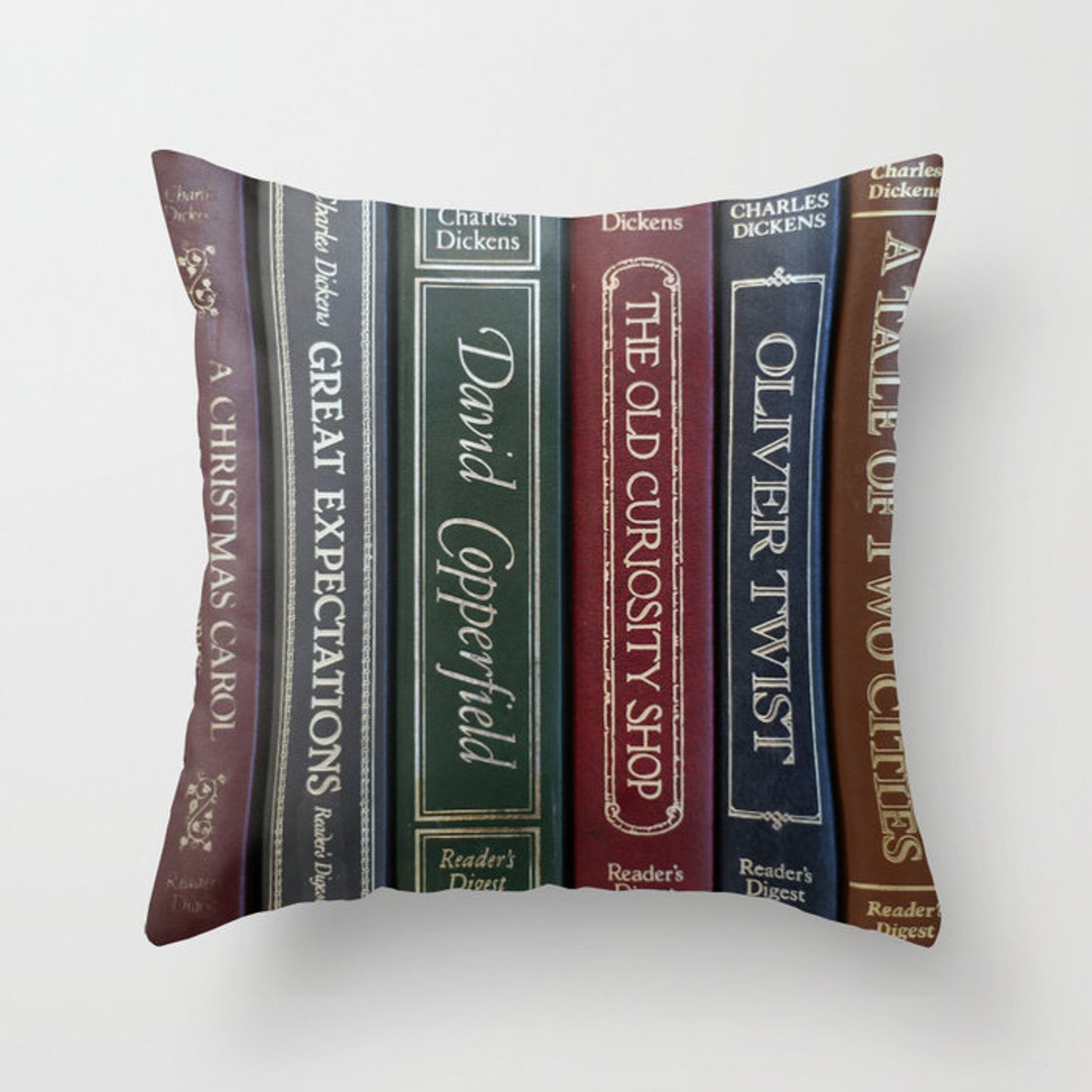 Dickens Pillow, Books Pillow Cover, Book Throw Pillow, Charles Dickens ...