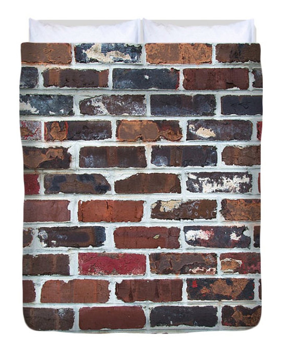 Brick Duvet, Brick Wall Bedding, Urban Duvet Cover, Brick Red Duvet ...