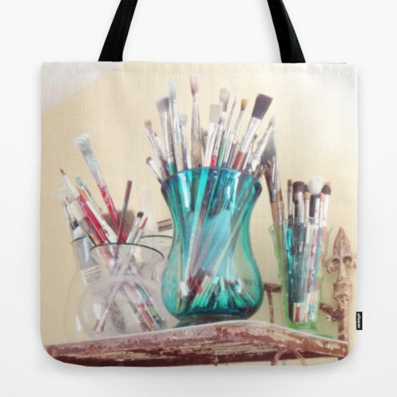 Artist Tote Bag, Artist Tote, Painters Tote, Art Bag, Paintbrush Tote ...