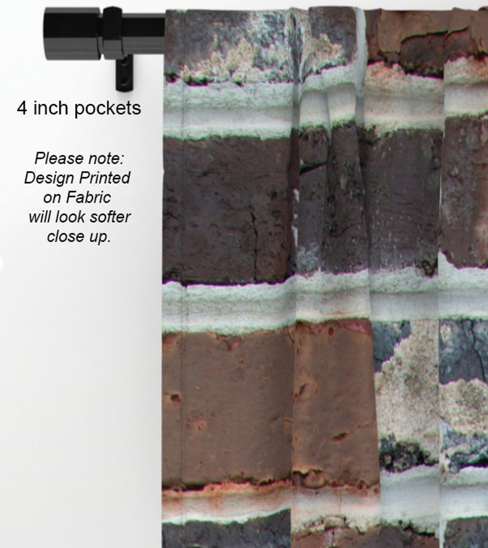 Brick Curtains Brick Window Treatments Loft Curtains Man - Etsy