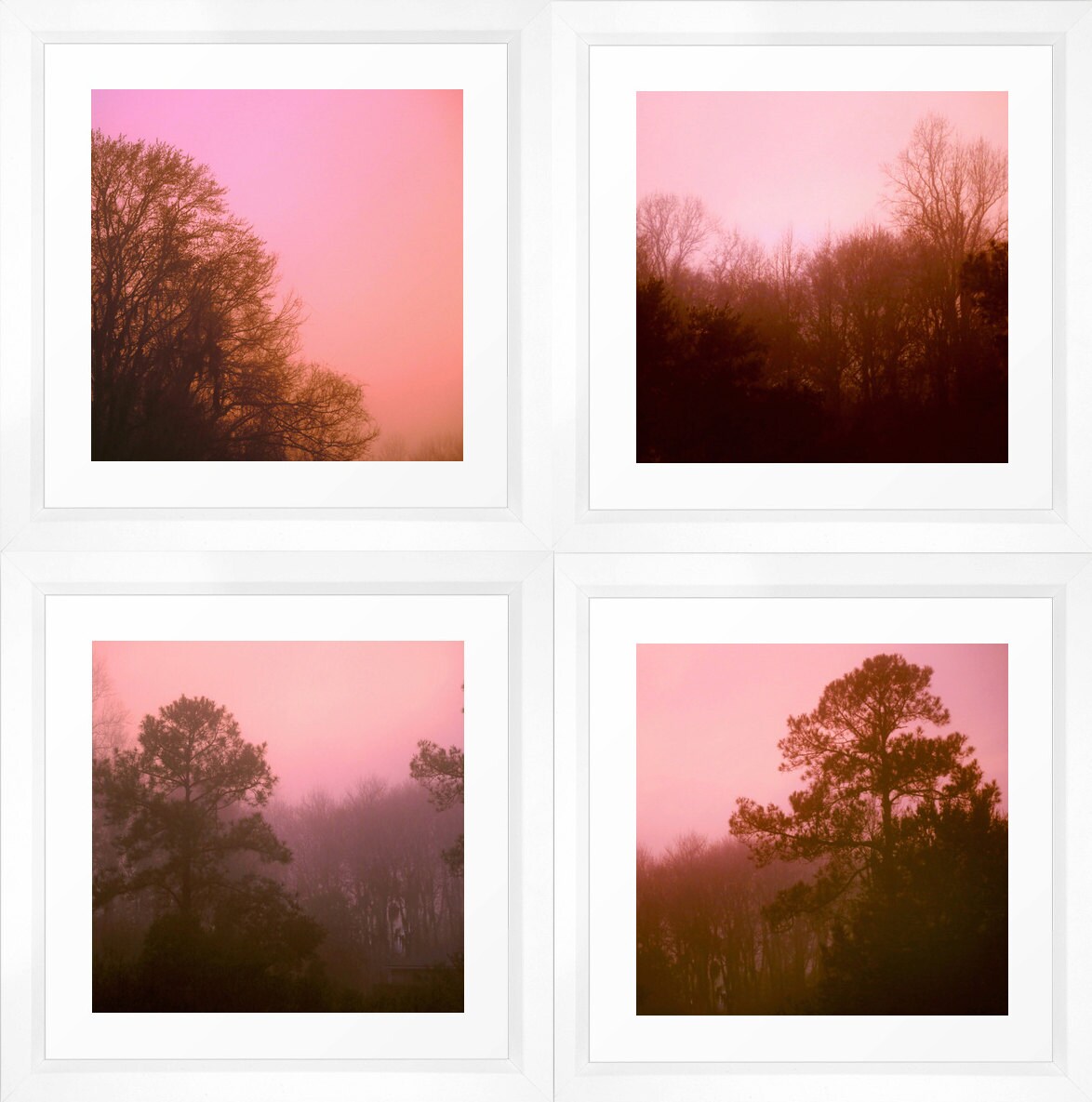 Pink Photo Set, Print Set of Four, Discounted Set, Dreamy Landscape ...