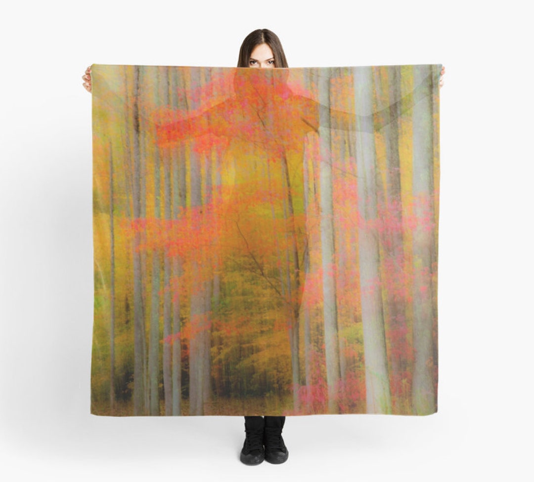 Fall Scarf Autumn Scarf Autumn Wrap Trees Scarf October - Etsy