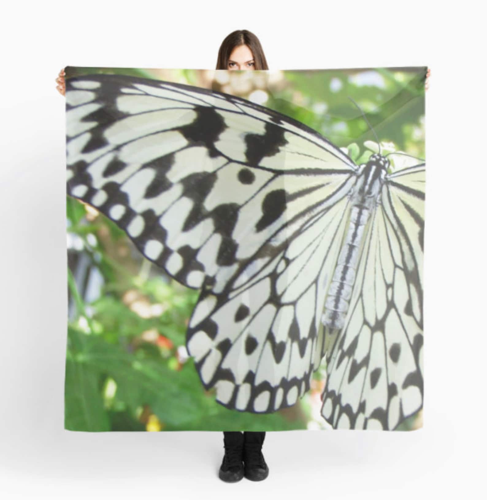 Butterfly Scarf, Butterfly Wrap, Butterfly Shawl, Zebra Scarf, Green ...