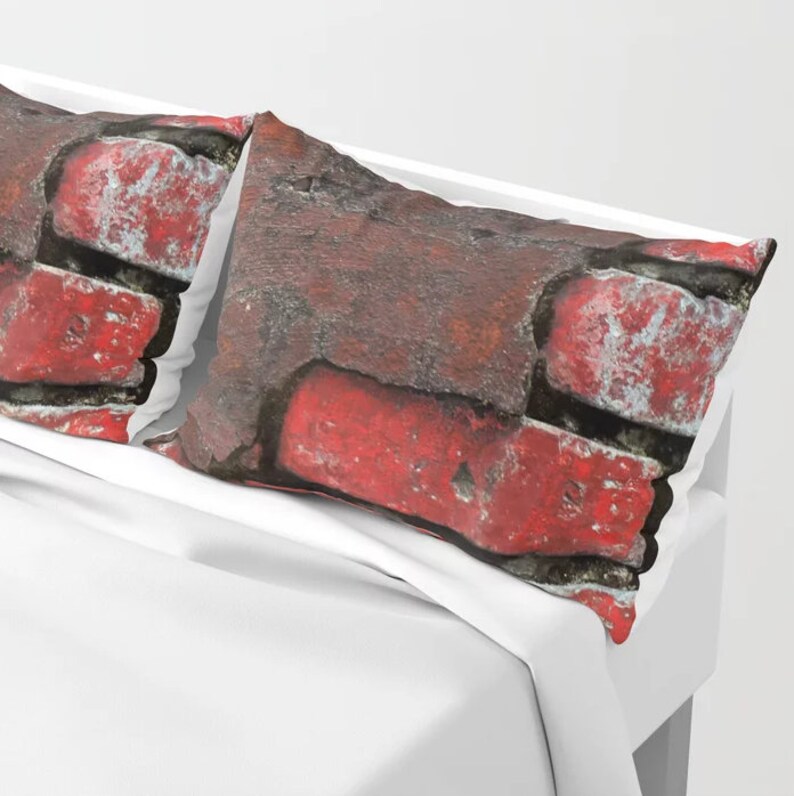 Brick Pillow Cover, Brick Throw Pillow, City Loft Pillow, Dorm Room ...