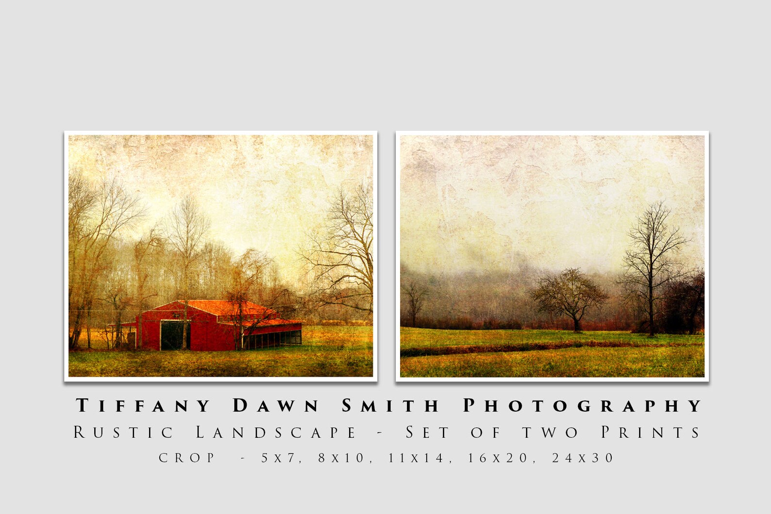 Barn Photo Set Rustic Photography Set Landscape Prints Red - Etsy