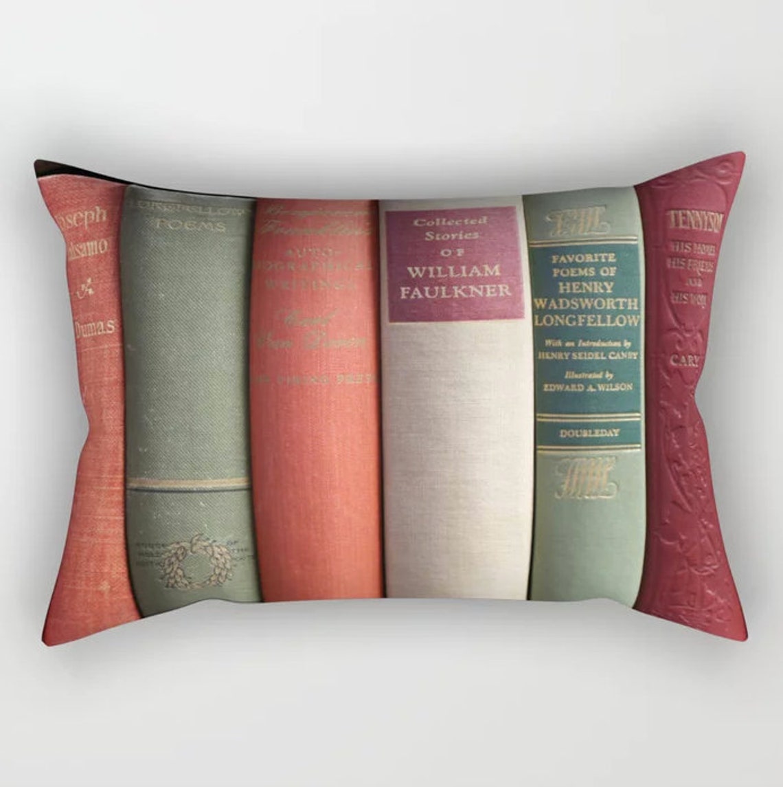 Books Pillow Cover, Old Books, Poetry Pillow, Library Pillow, Antique ...
