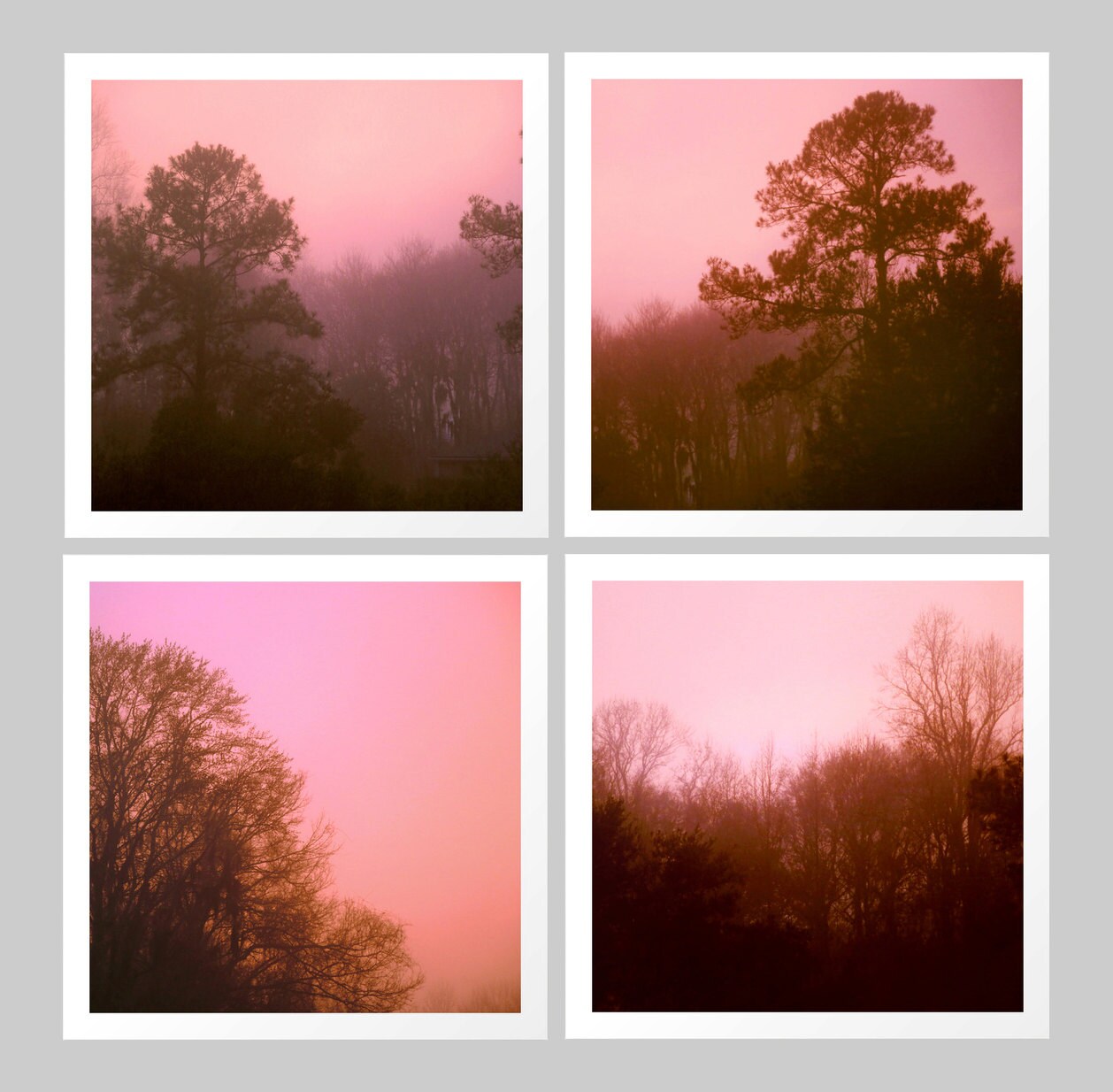 Pink Photo Set, Print Set of Four, Discounted Set, Dreamy Landscape ...
