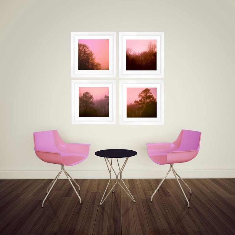 Pink Photo Set, Print Set of Four, Discounted Set, Dreamy Landscape ...