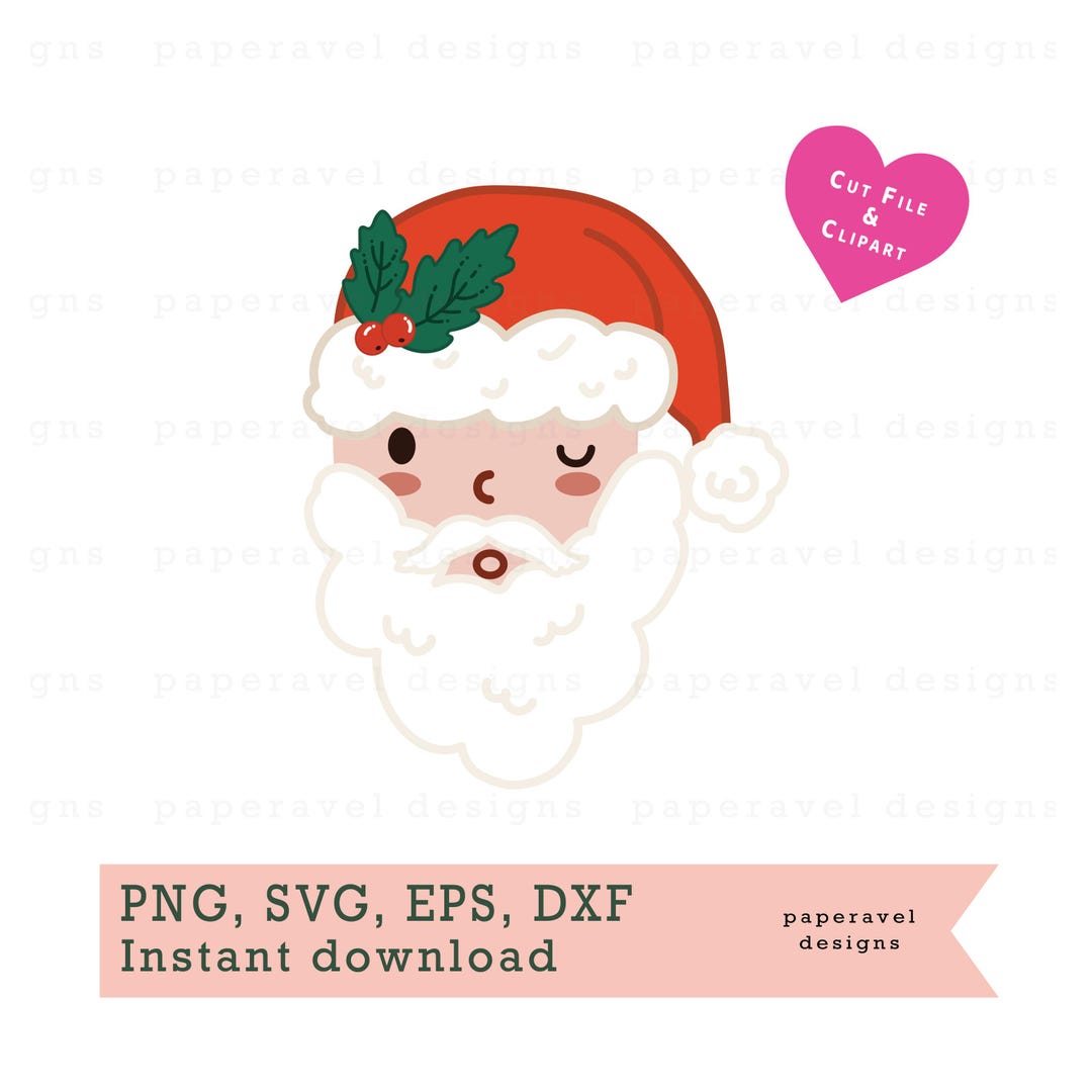 Cute Santa Png, Cute Santa Clipart, Santa Face Clipart, Christmas ...