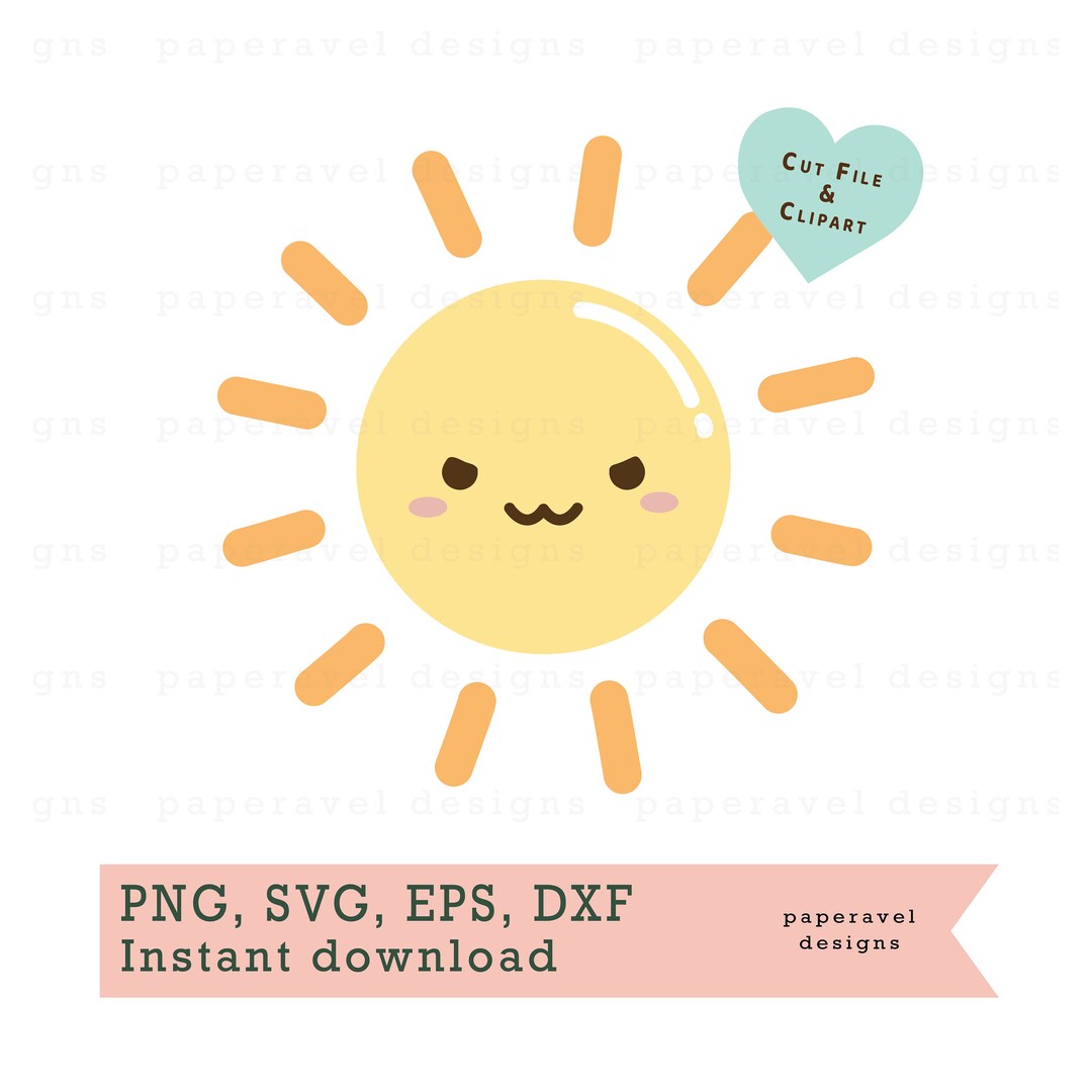 Cute Summer PNG, Kawaii Summer, Sun Svg, Sun Png, Sun Clipart, Sun ...