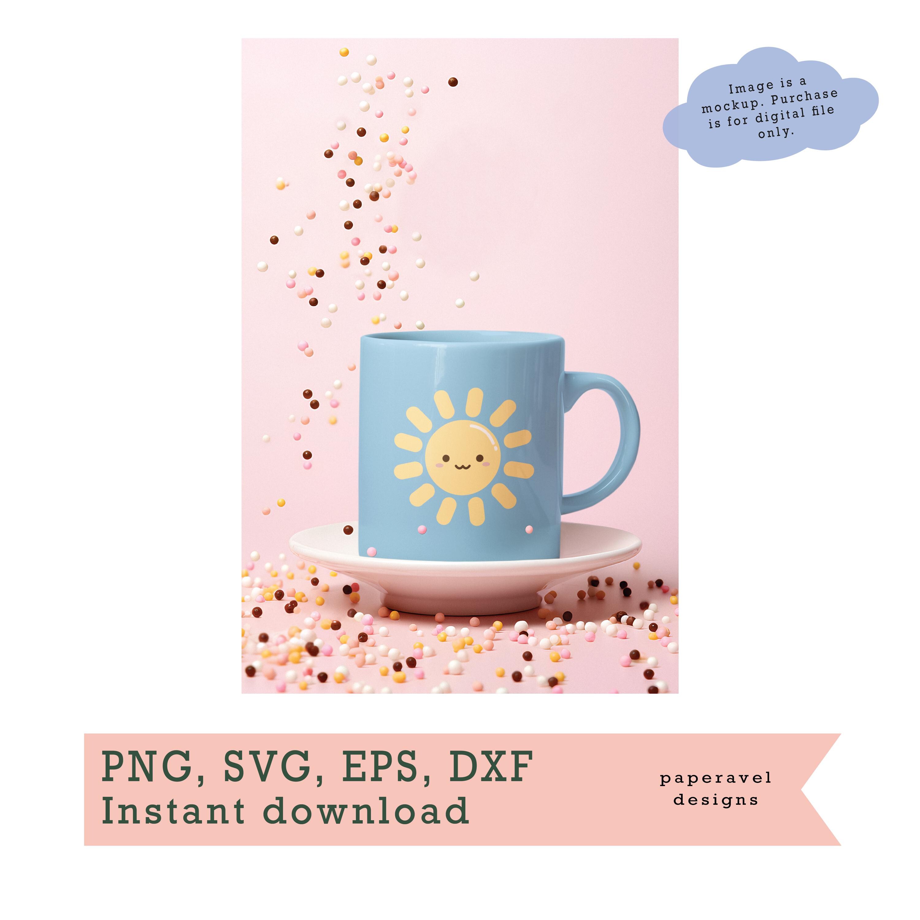 Cute Sun SVG, Silhouette File, Cute Sun Clipart, Cricut Design, Smiling ...