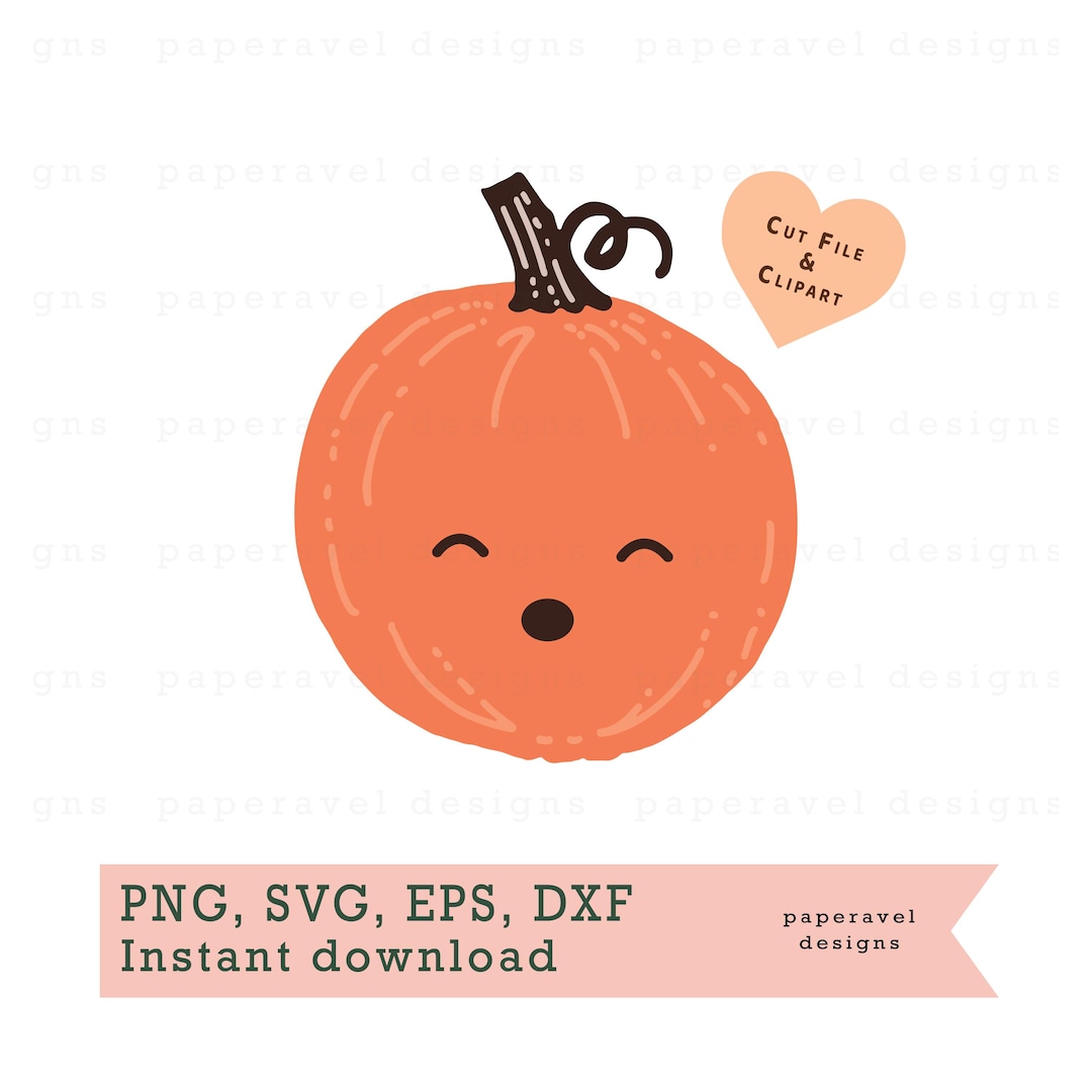 Cute Pumpkin Svg, Kawaii Halloween Clipart, Cute Halloween Png, Autumn ...
