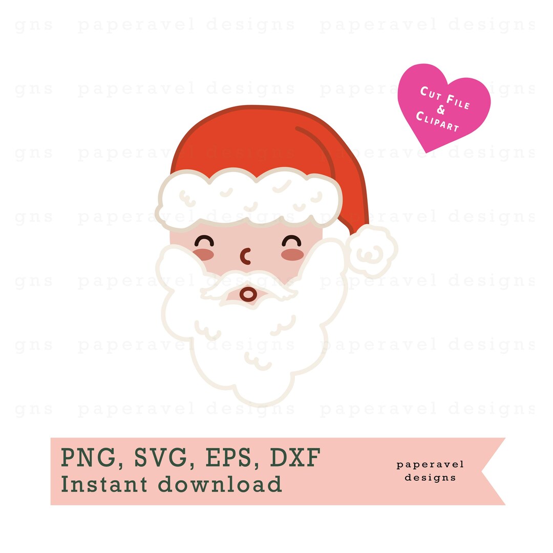 Christmas Santa Png, Cute Santa Svg, Santa Png, Christmas Cut Files ...