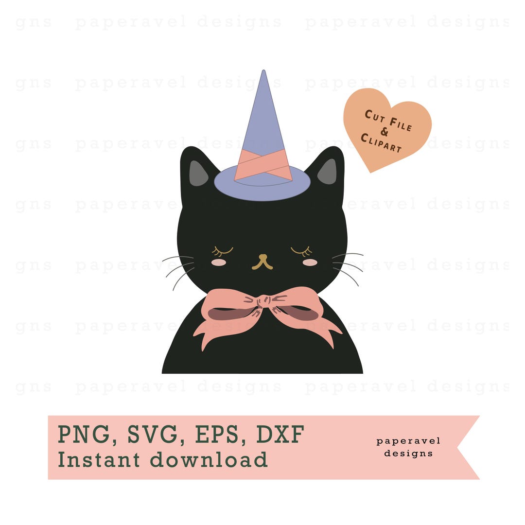 Halloween Cat Svg, Halloween Witch Png, Silhouette File, Halloween Png ...