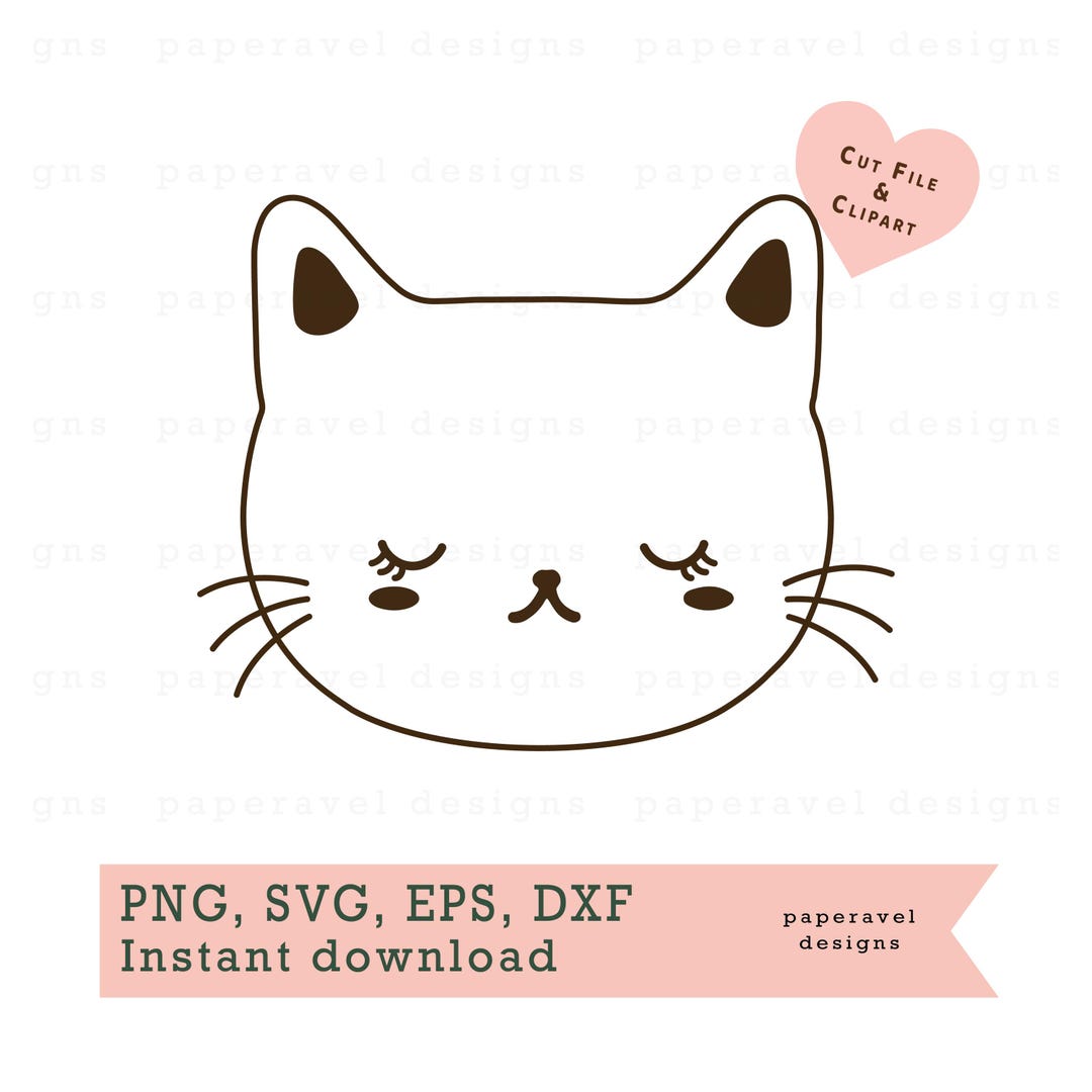Cat Cut File, Cat Dxf File, Cat Lover Png, Cat Face Clipart, Cat Face ...
