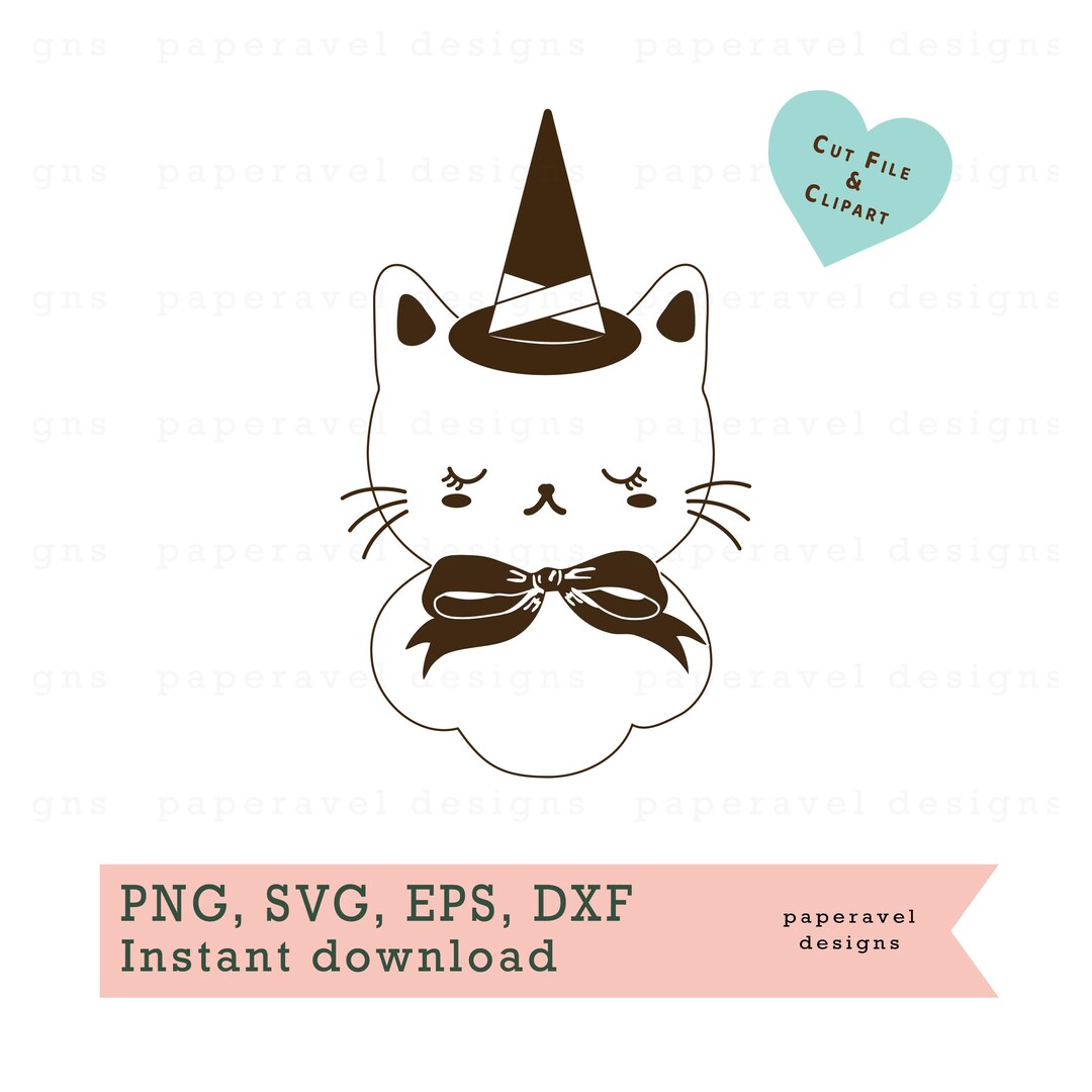 Halloween Cat Png, Kawaii Cat Svg, Kawaii Kitty Png, Silhouette File ...