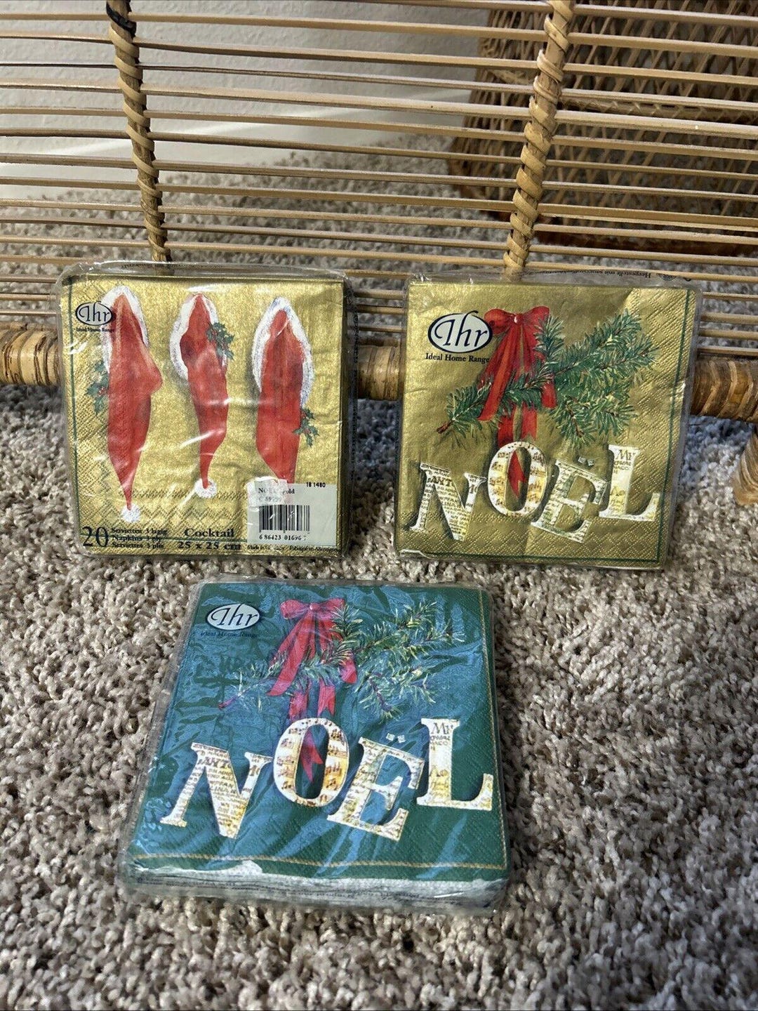 IHR Ideal Home Range Vintage Holiday Noel Cocktail Napkins 10X10 3 ...
