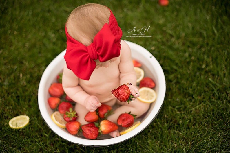 Red Baby Girl Bow Headband Head Wrap Bows | Etsy