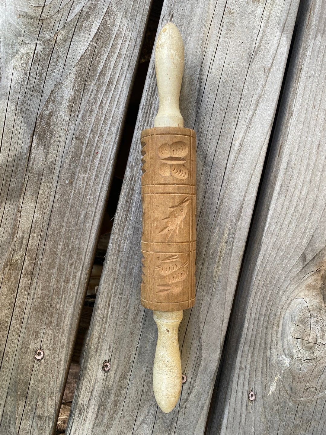 Rolling Pin With Indentations and Designs - Etsy