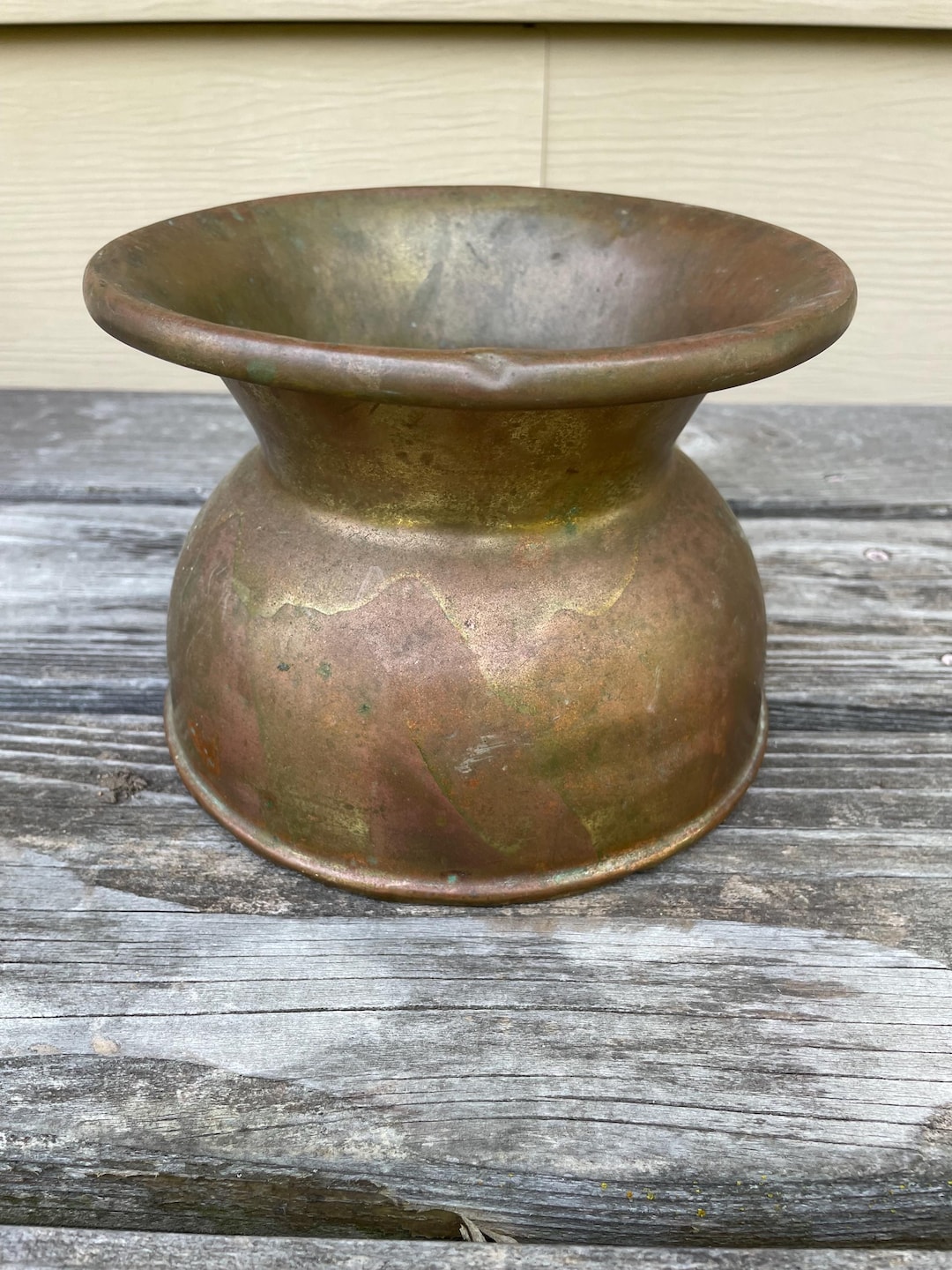 Brass Flat Bottomed Spitoon - Etsy