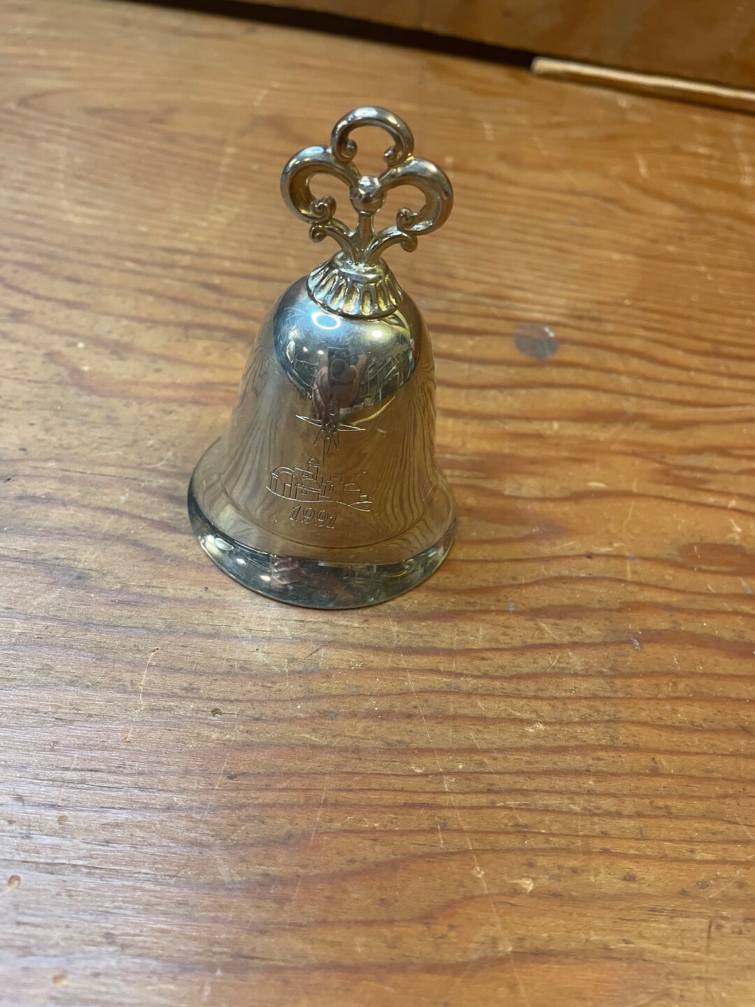 Small Silver Metal Bell Plays the First Noel - Etsy