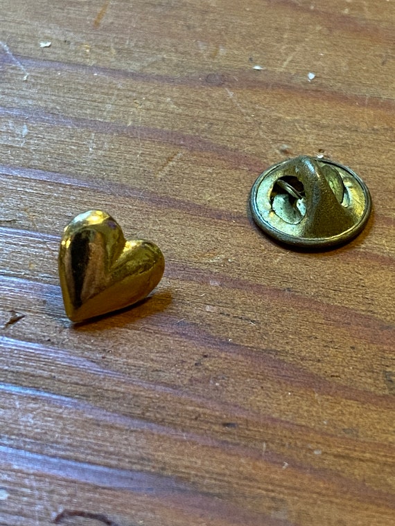 Tiny Gold Heart Pin - Gem
