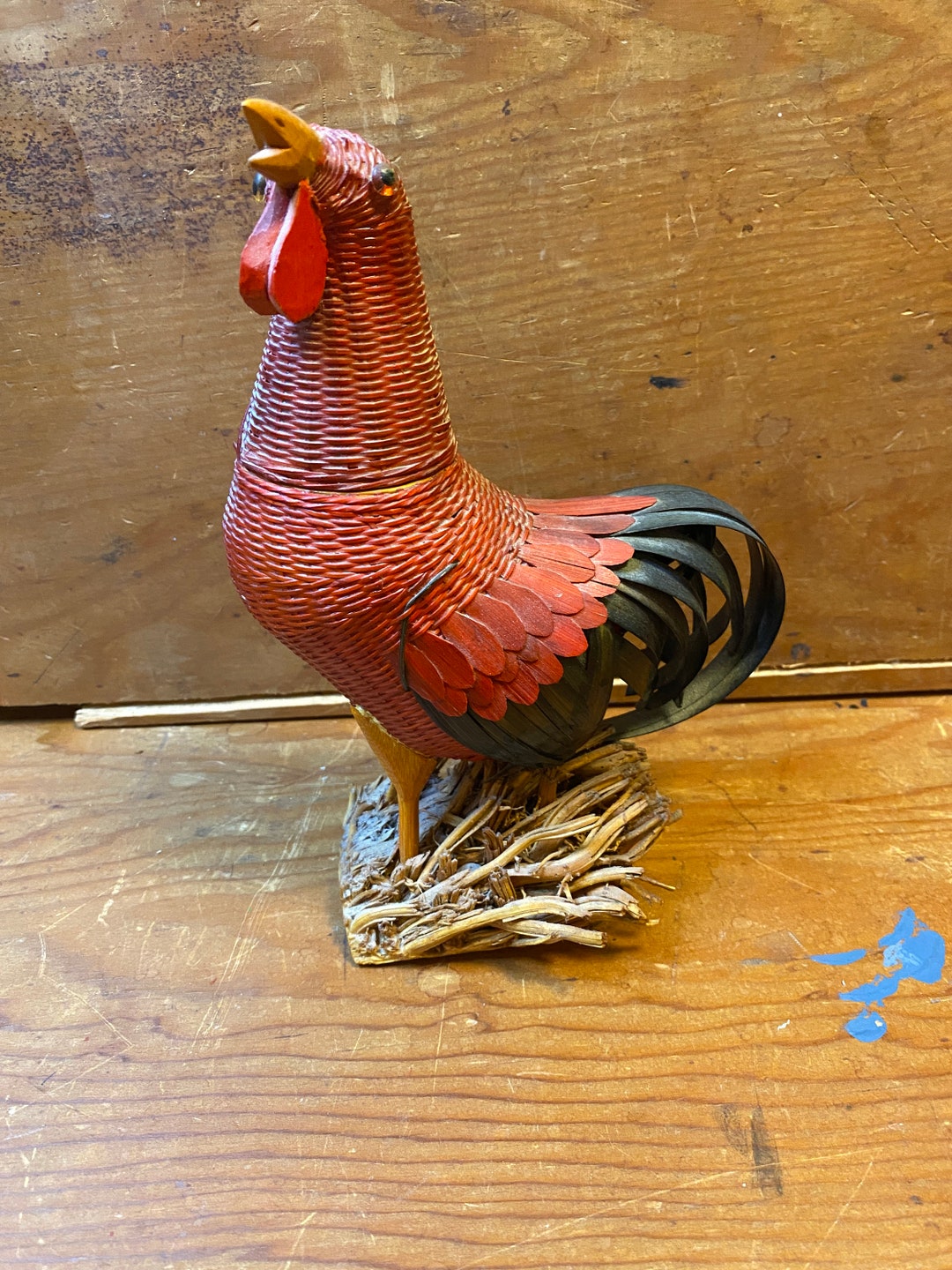 Wicker Rooster With Removable Head - Etsy