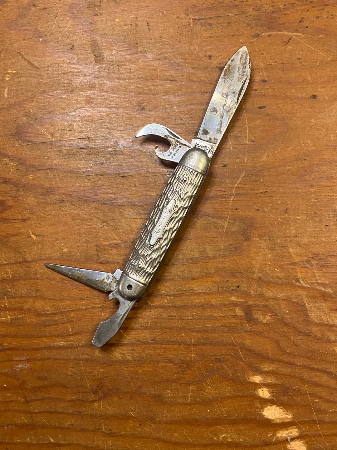 Silver Imperial Kamp King Pocket Knife With Multiple Blades - Etsy