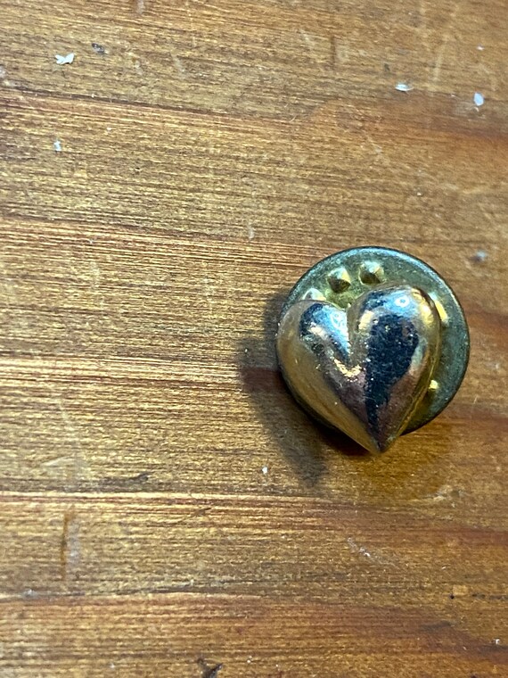 Tiny Gold Heart Pin - Gem
