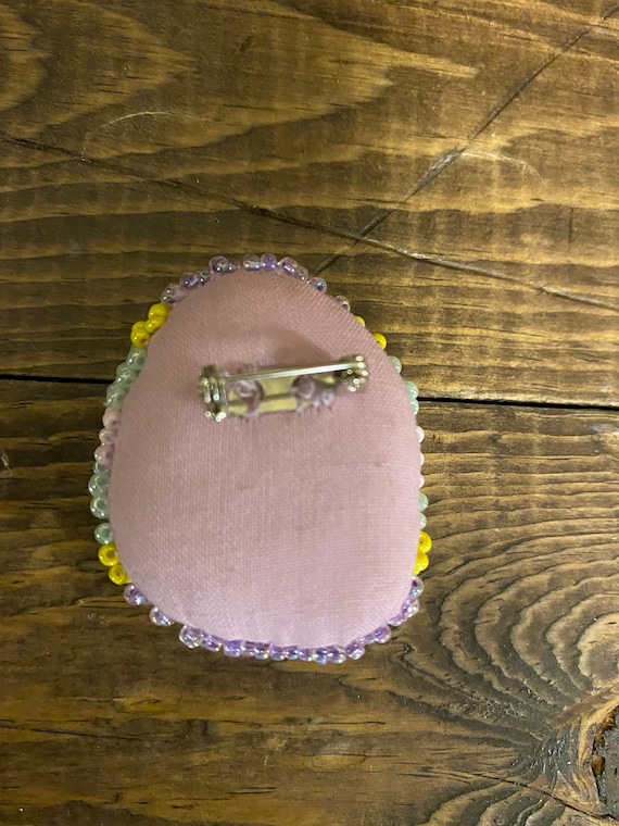 Honey Bunny Pin and Beaded Easter Egg Pin - Gem