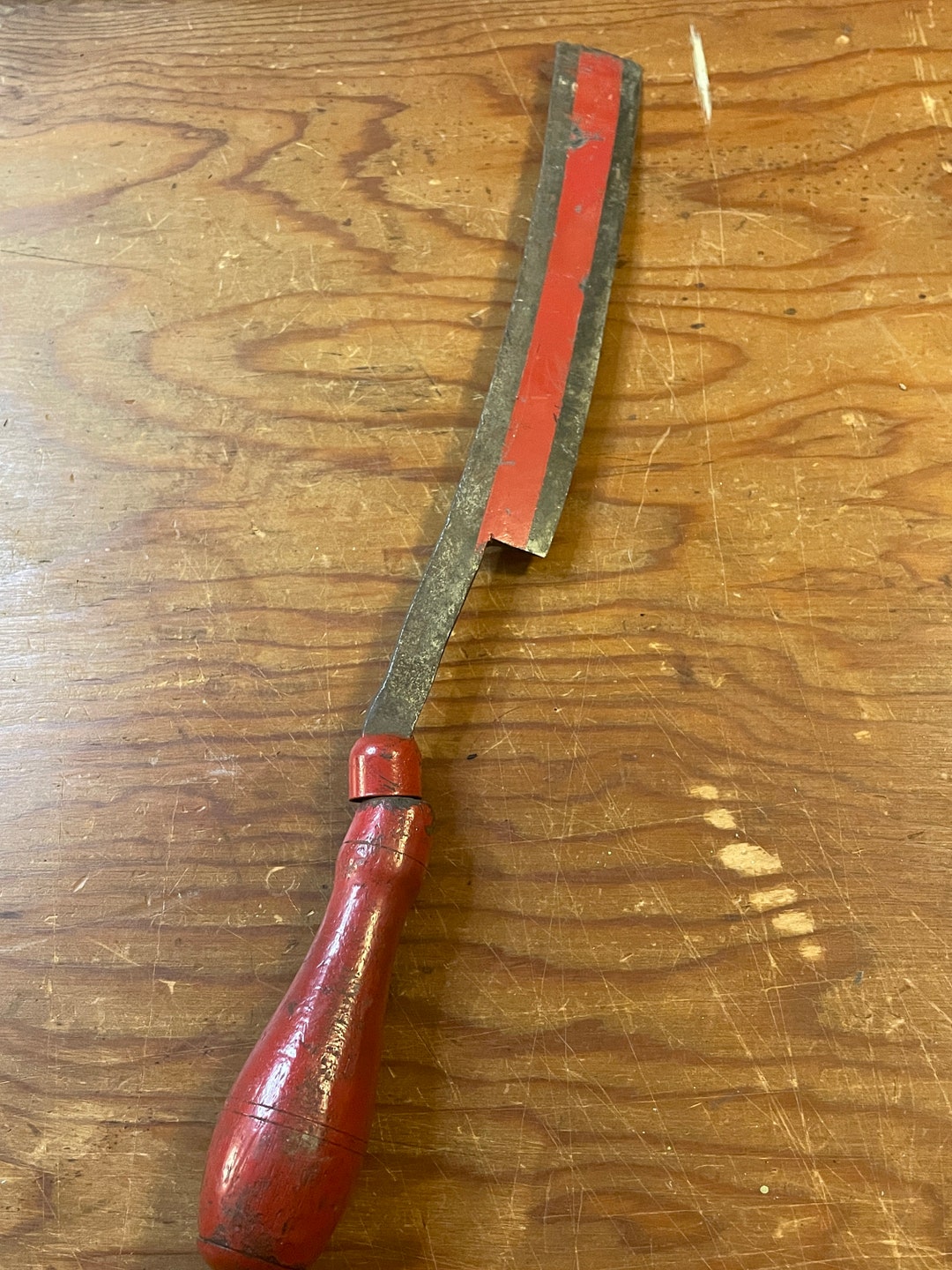 Red Painted Wooden Handled Draw Knife - Etsy