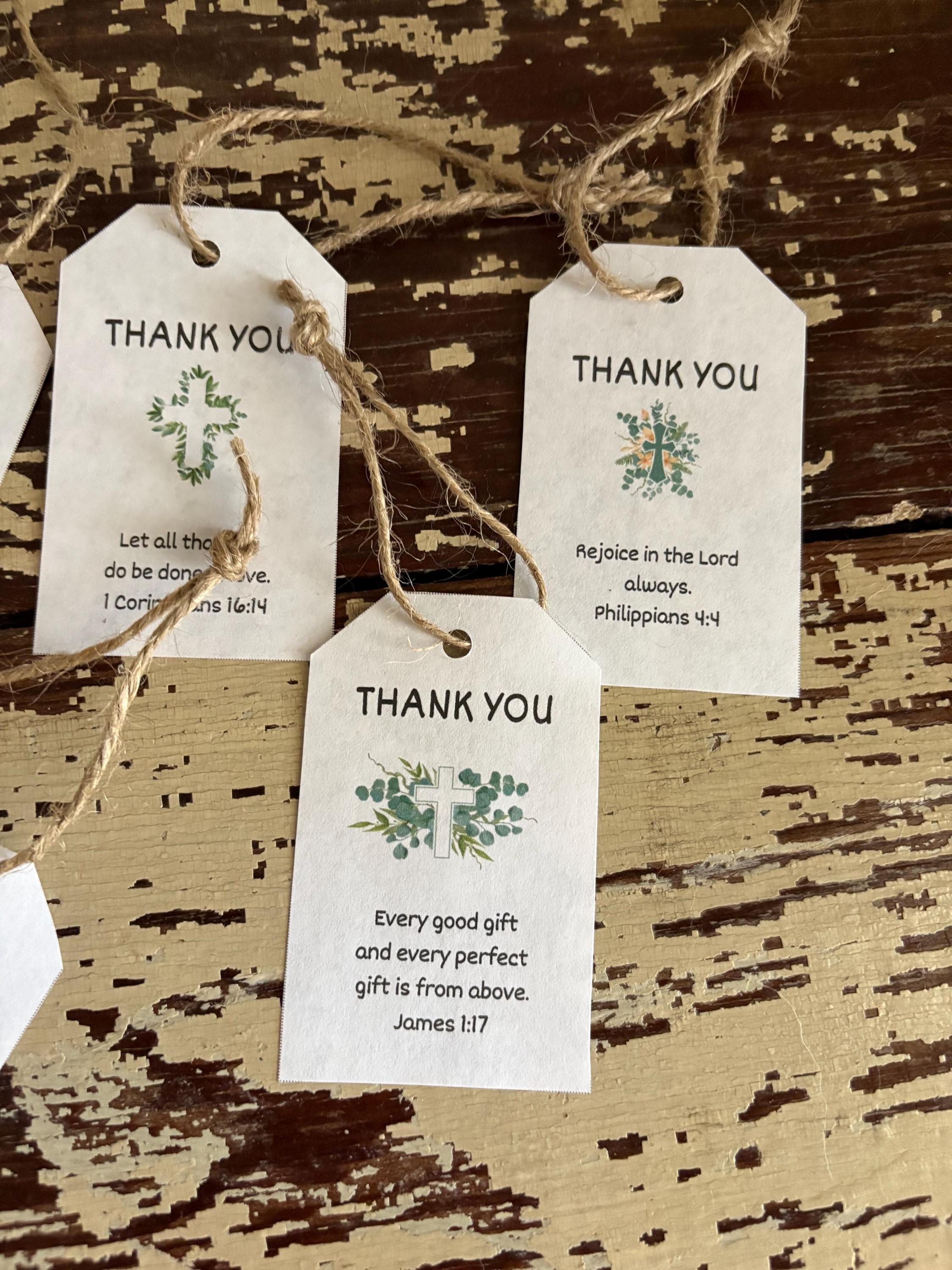 Printable Bible Verse Thank You Tags - Christian Gratitude Tags - Set ...