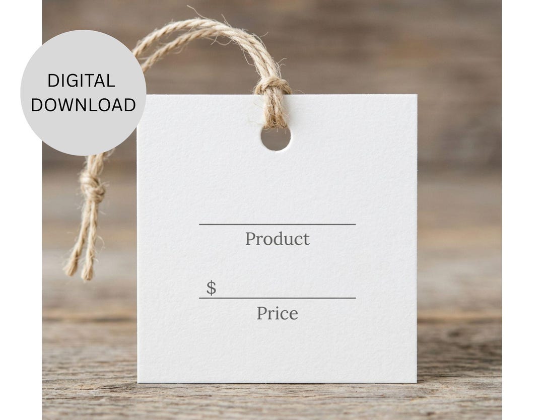Custom Square Gift Tags - 2x2 Printable Sales Tags - Minimalist DIY ...
