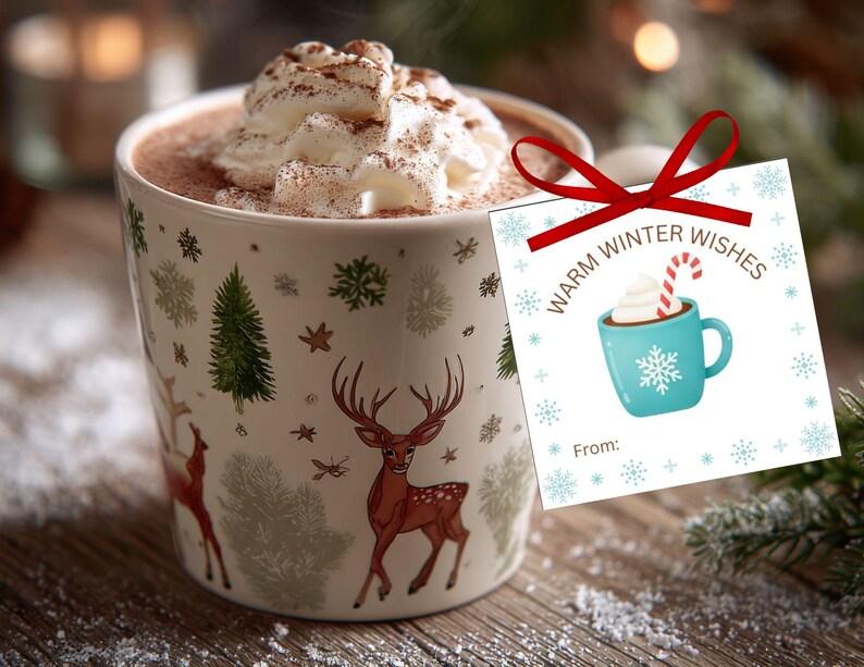 Warm Winter Wishes Gift Tags – Printable Holiday Favor Tags (PDF & JPEG ...