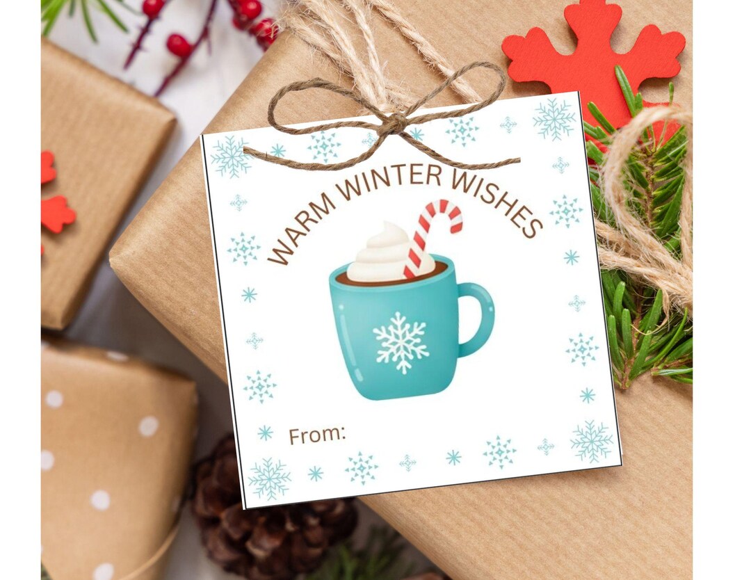Warm Winter Wishes Gift Tags – Printable Holiday Favor Tags (PDF & JPEG ...