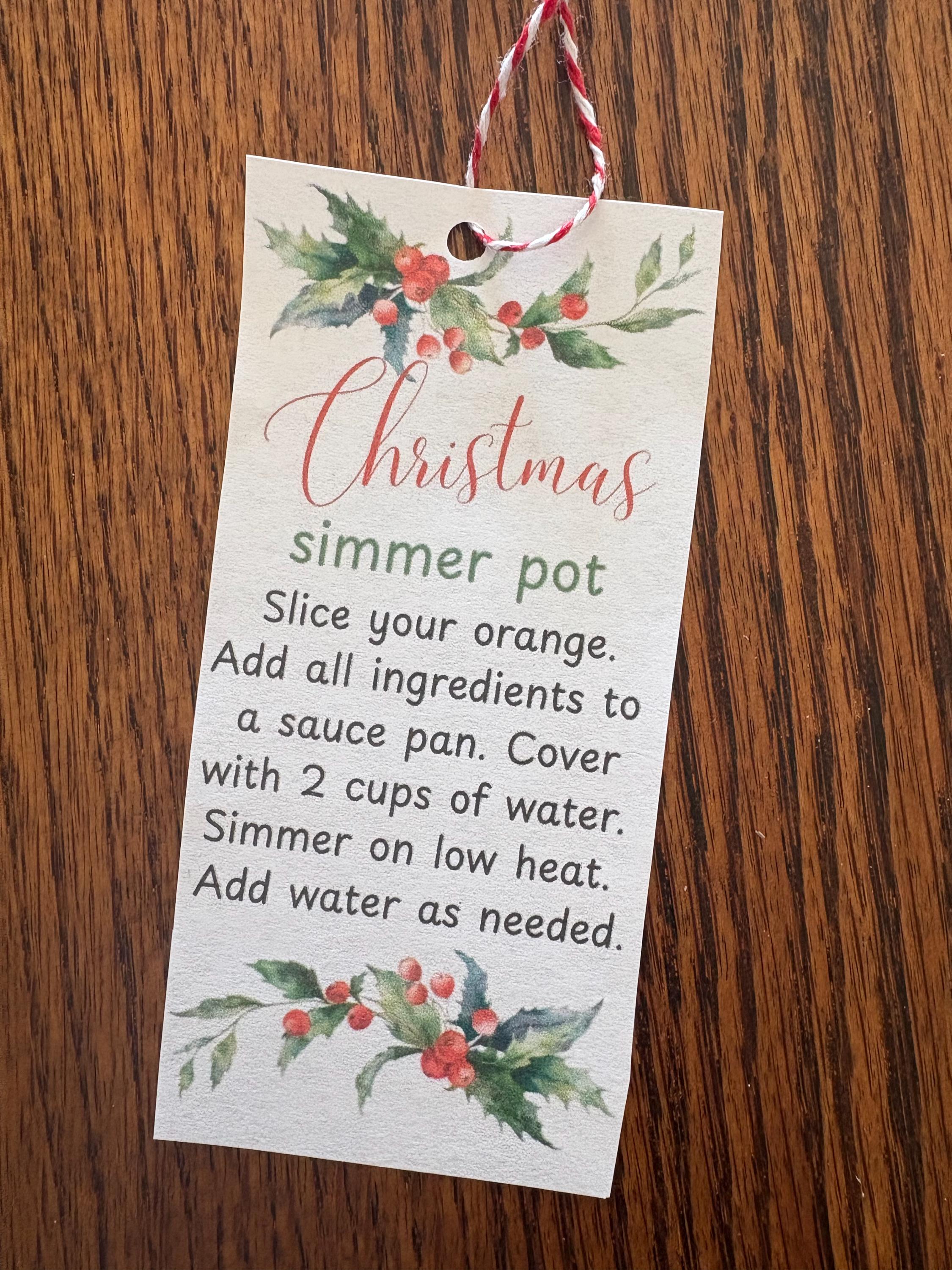Printable Holiday Simmer Pot Gift Tag (digital Download) - Etsy
