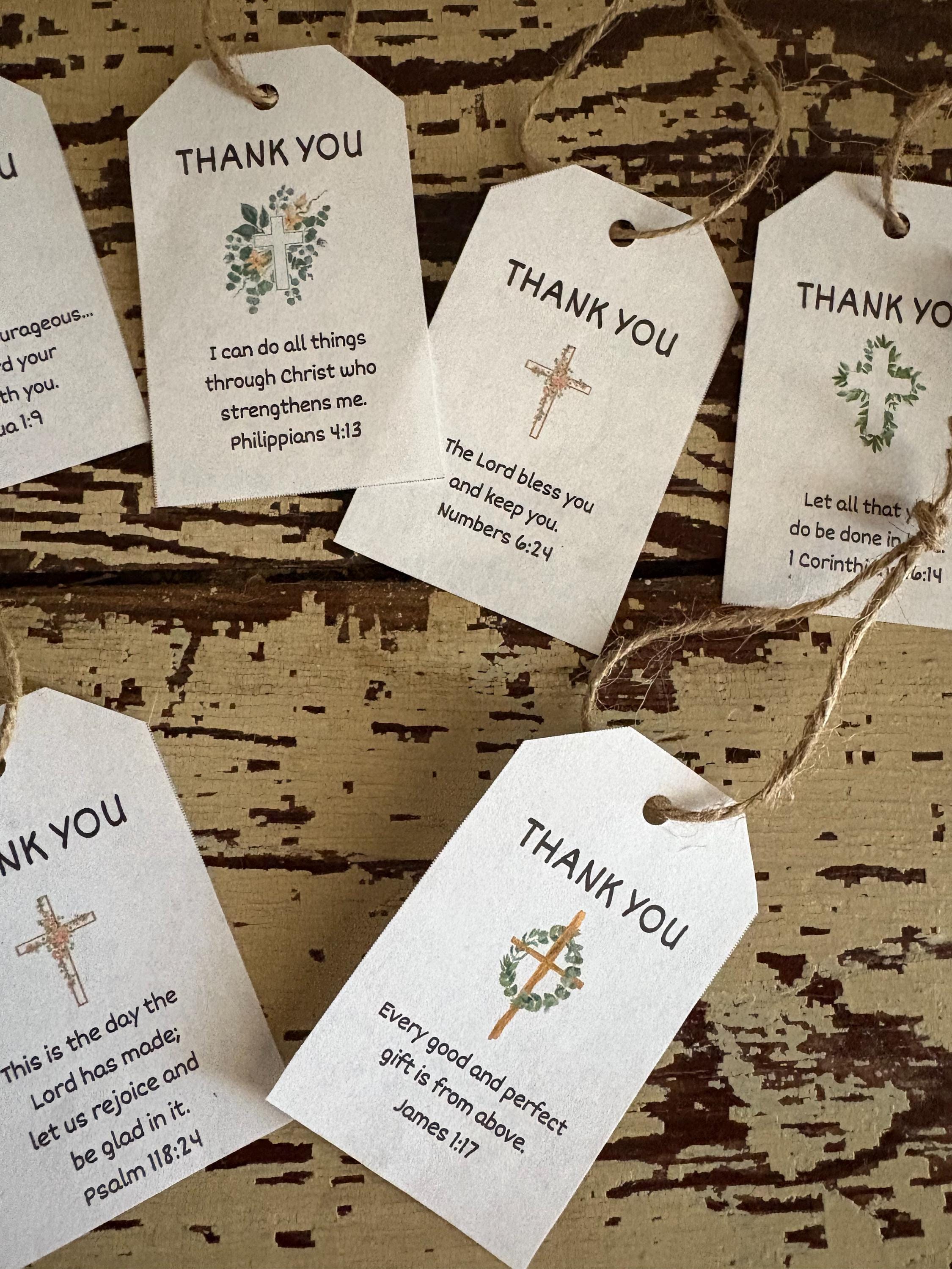 Printable Bible Verse Thank You Tags - Christian Gratitude Tags - Set ...