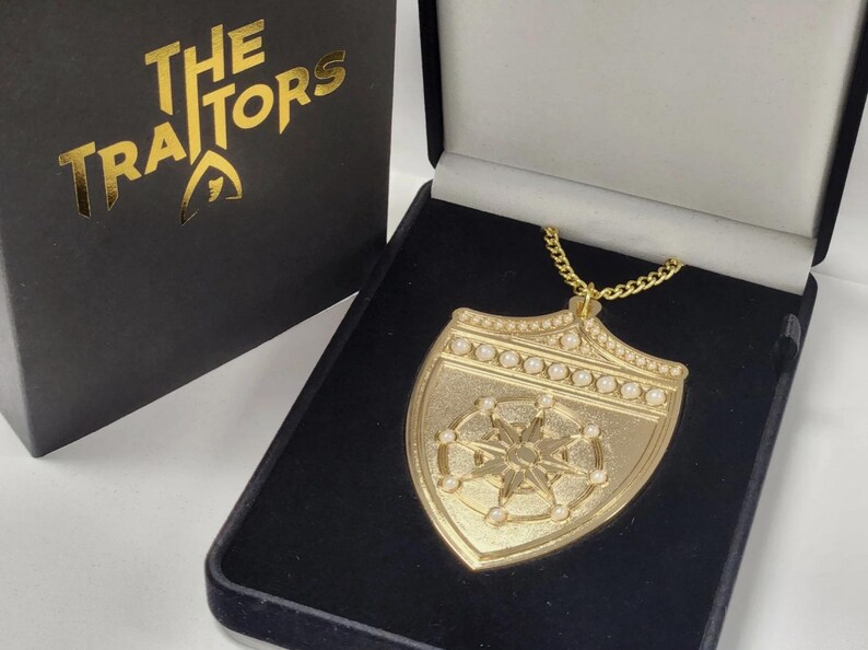 The Traitors Shield Golden Metal Pendant Necklace Protection From ...