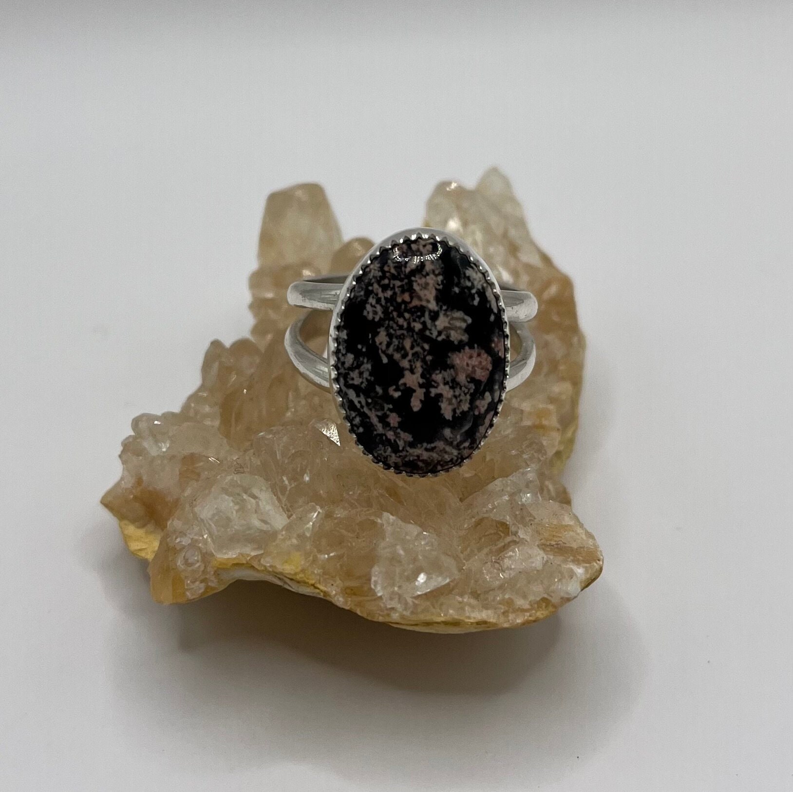 Sterling Silver Firecracker Obsidian Ring - Etsy