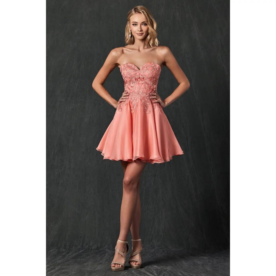 NEW Formal Short Coral Dress - Etsy