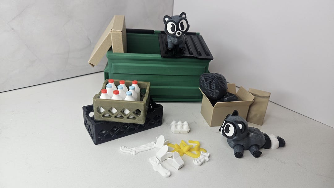 Trash Racoon - Articulated Flexi Animal Playset - Etsy