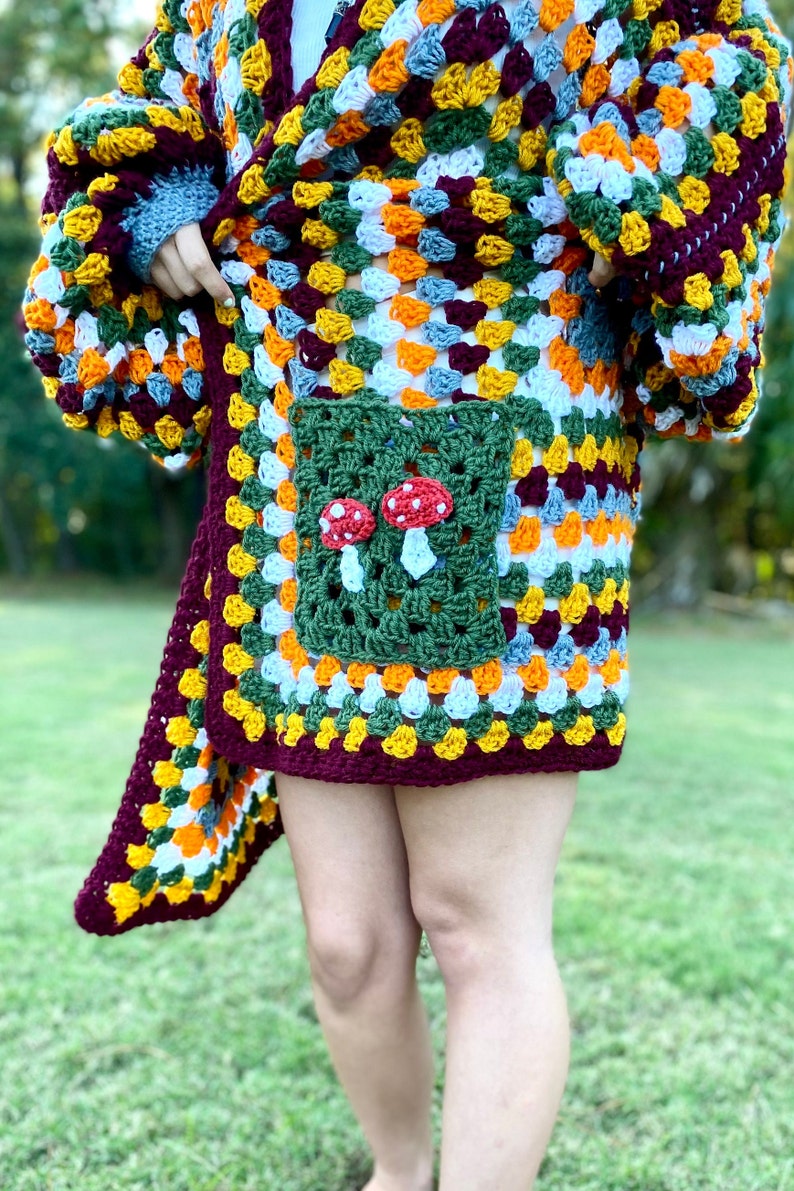 Woodland Fairy Hexi Cardigan Granny Square Oversized Hexagon - Etsy