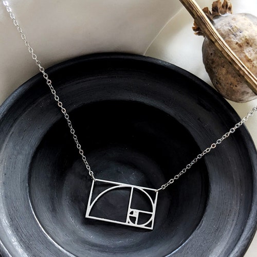 Gold Number Necklace Fibonacci Spiral Necklace Math - Etsy