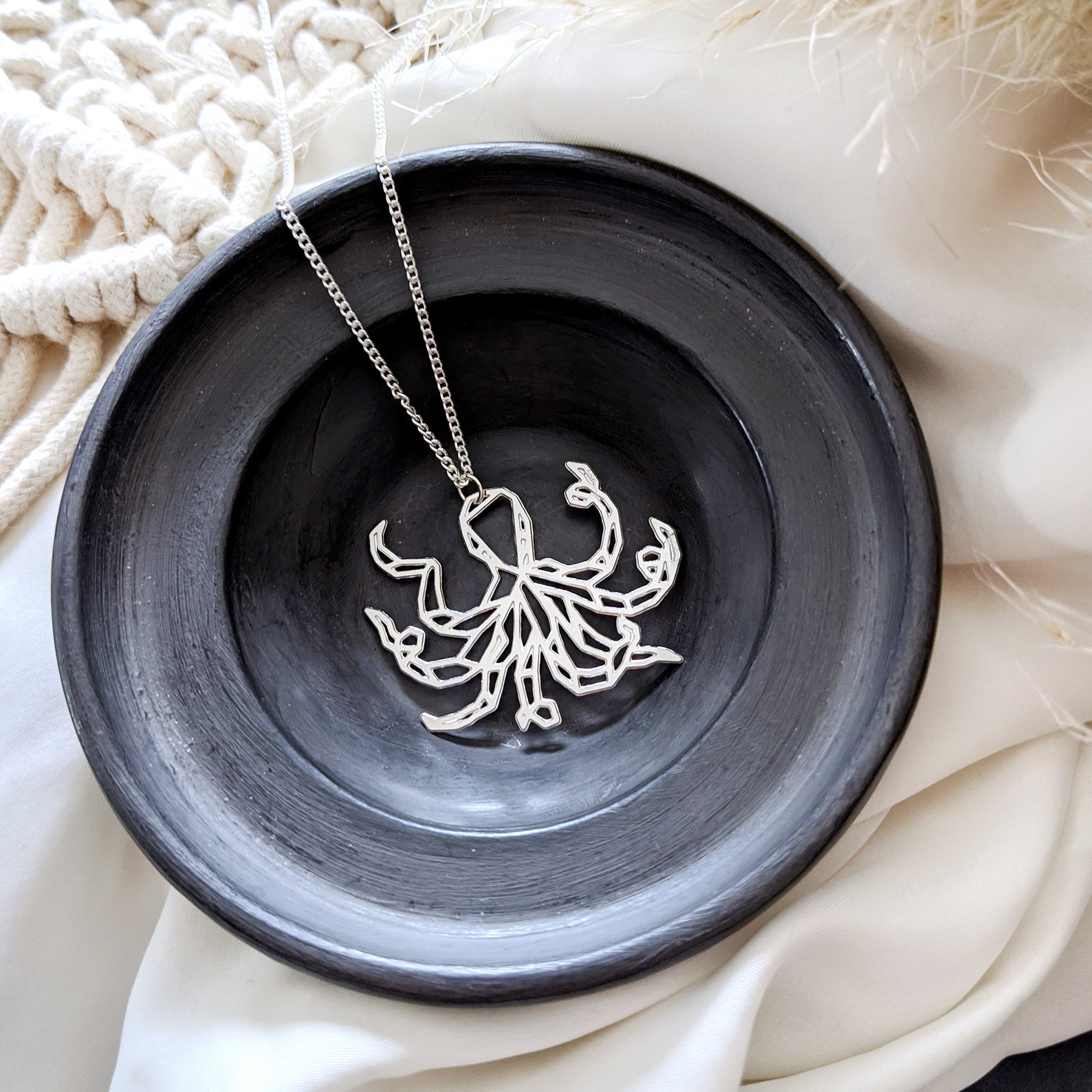 Octopus Necklace, Octopus Gift, Octopus Jewelry, Octopus Charm, Sea ...
