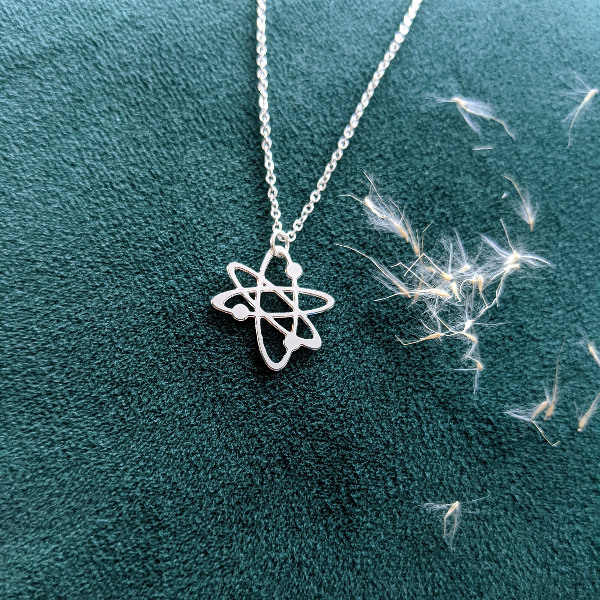 Atom Symbol Necklace Scientific Jewelry Science Necklace - Etsy UK