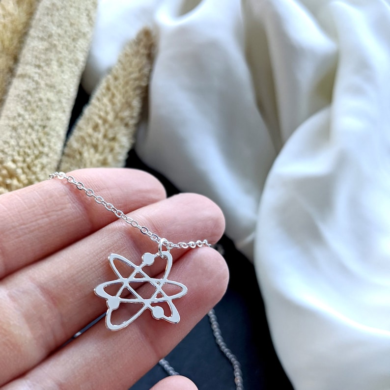 Atom Symbol Necklace Scientific Jewelry Science Necklace - Etsy